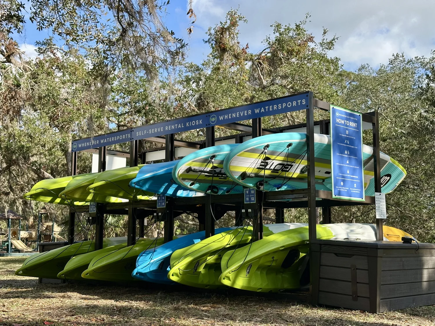 Kayak & Paddleboard Rental Kiosks — Whenever Watersports Kayak ...