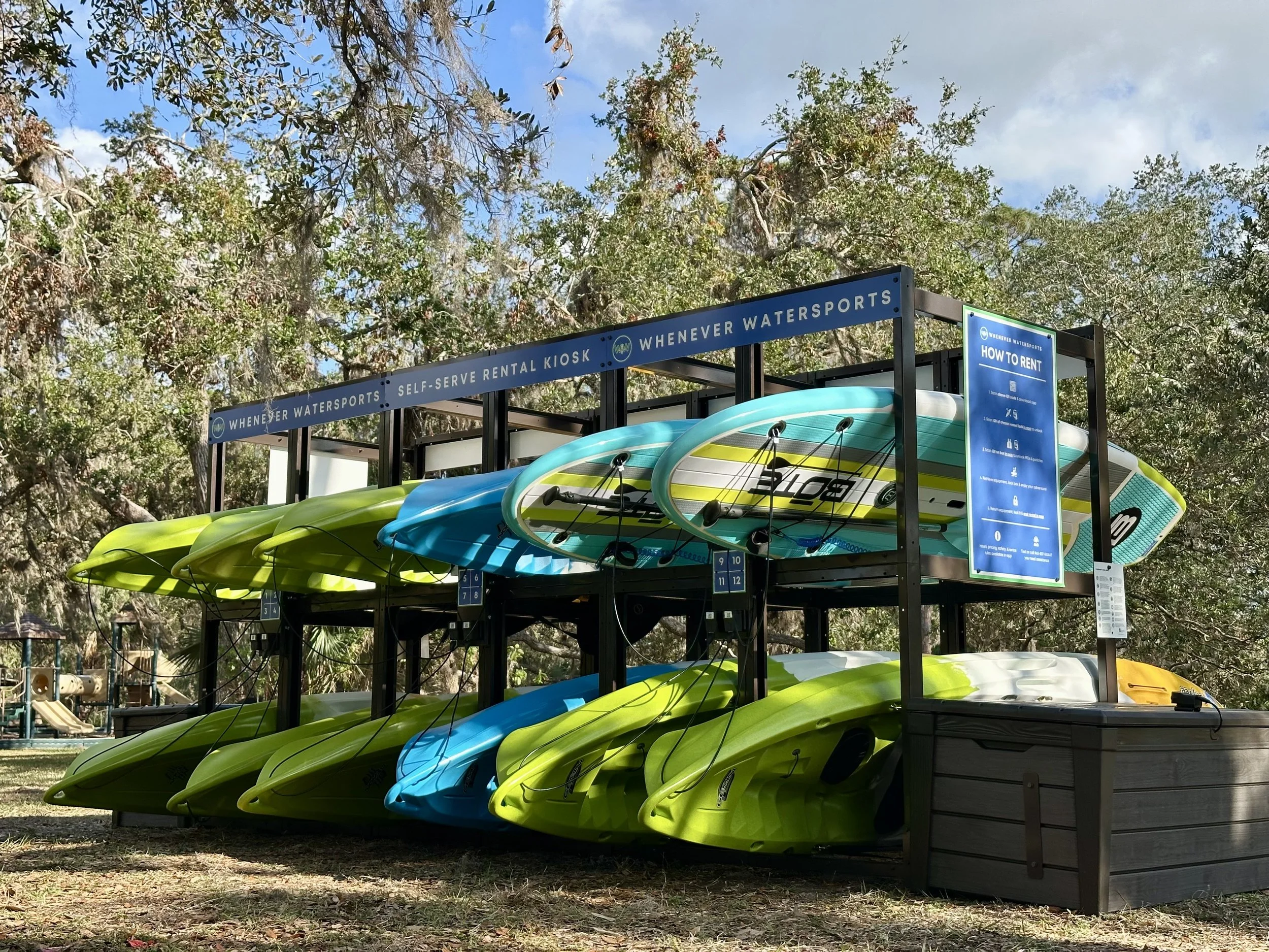 Kayak & Paddleboard Rental Kiosks — Whenever Watersports Kayak ...