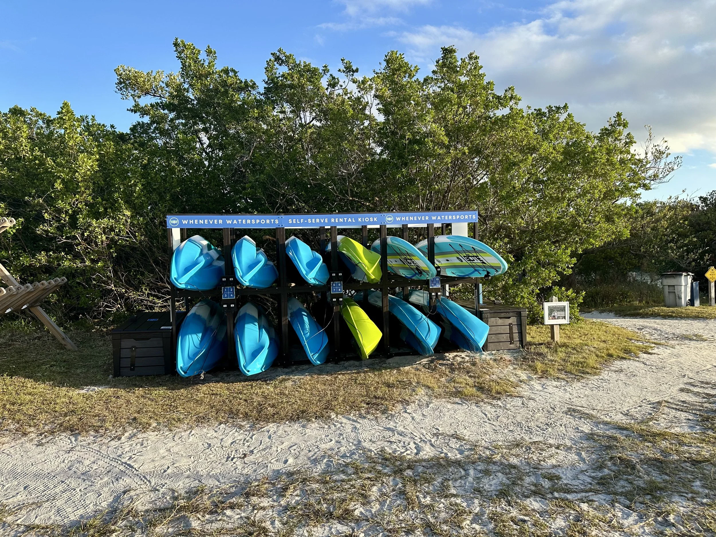 Kayak & Paddleboard Rental Kiosks — Whenever Watersports Kayak ...