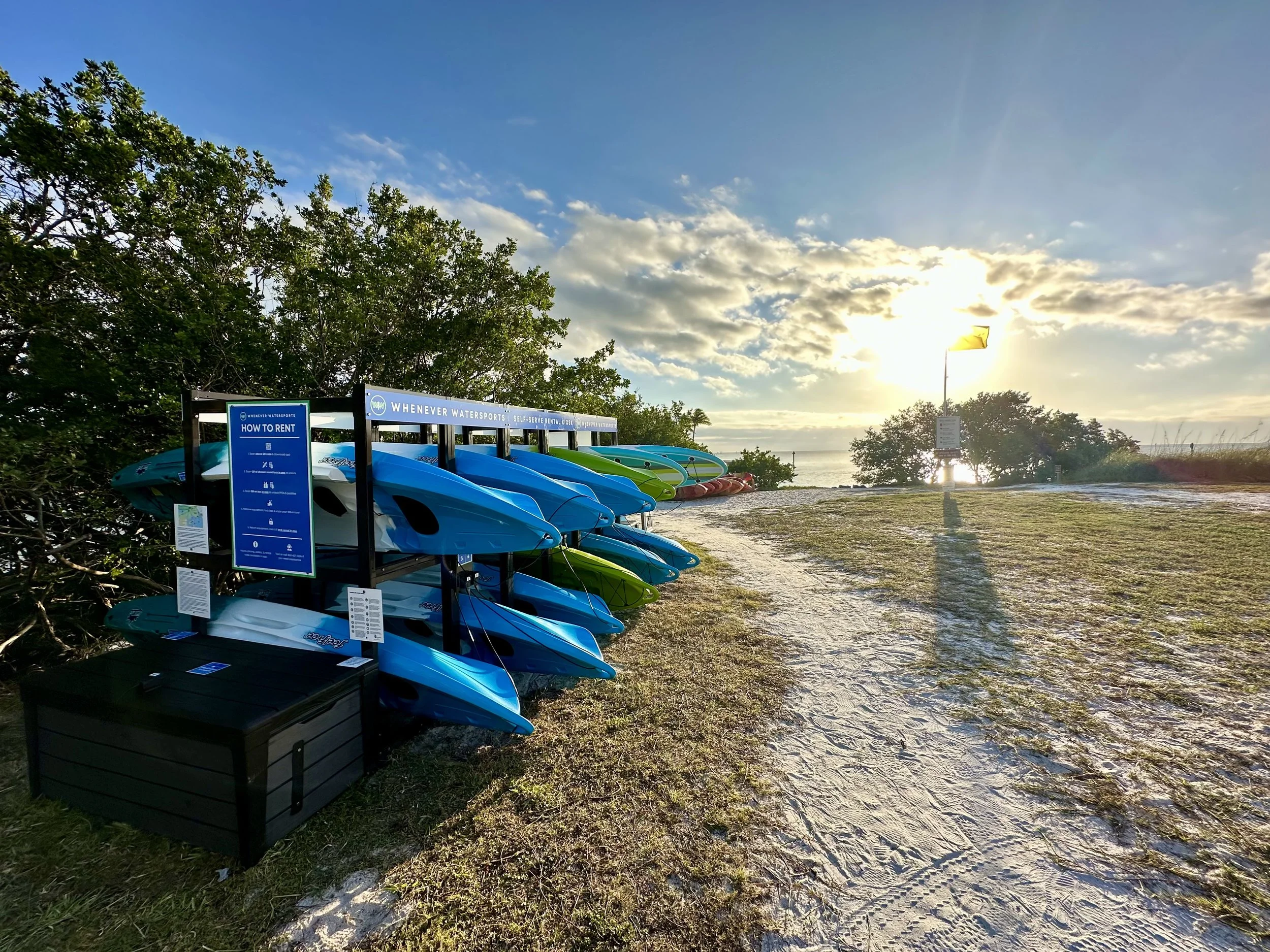 Kayak & Paddleboard Rental Kiosks — Whenever Watersports Kayak ...