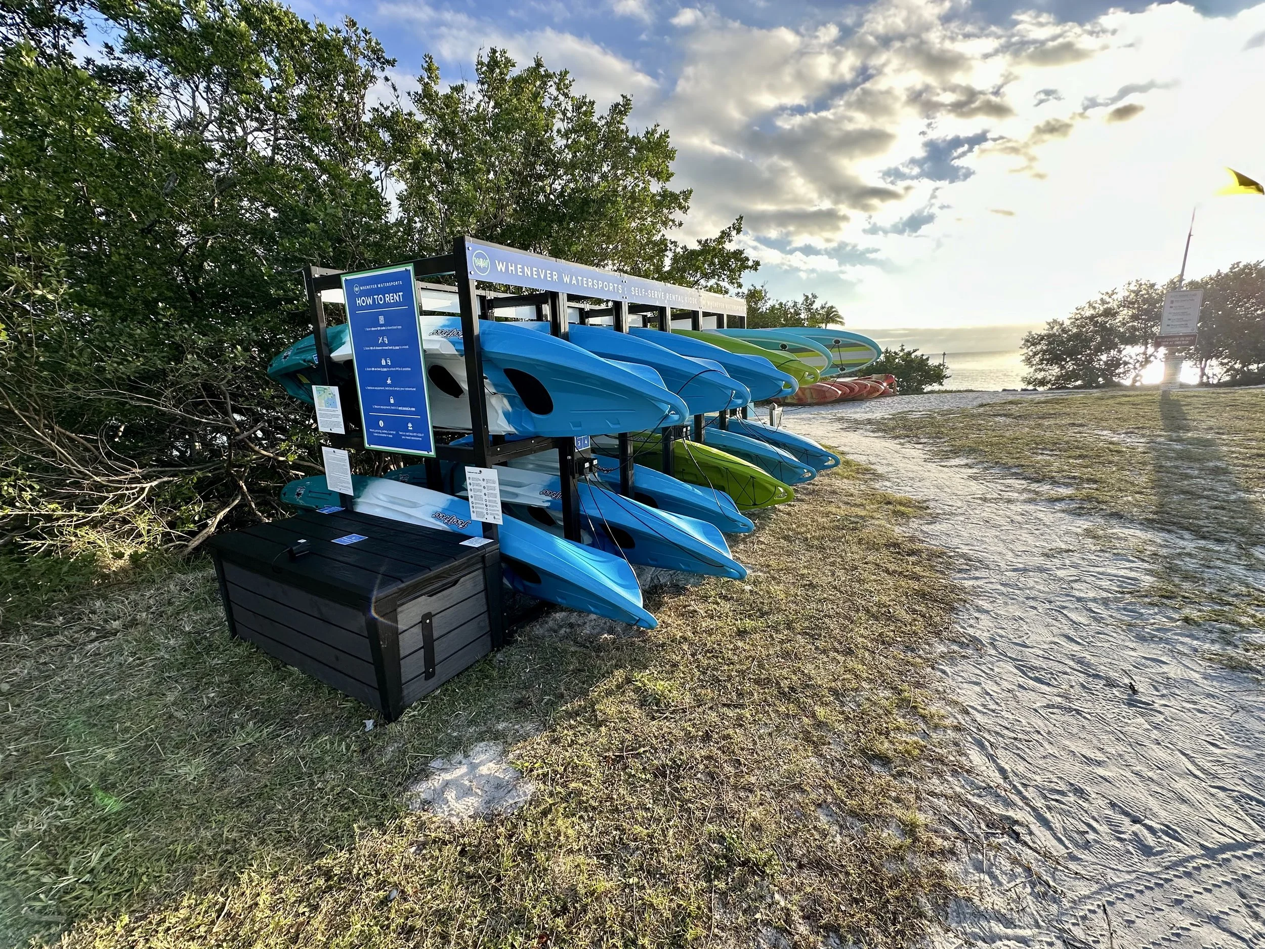 Kayak & Paddleboard Rental Kiosks — Whenever Watersports Kayak ...