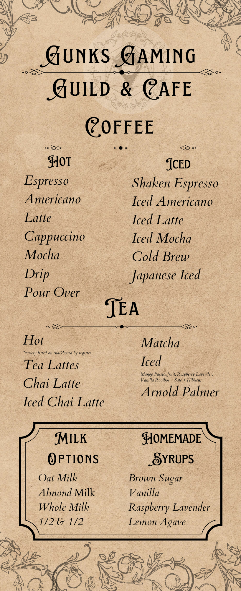Coffee and Tea, Brunch, Board Games, Events
