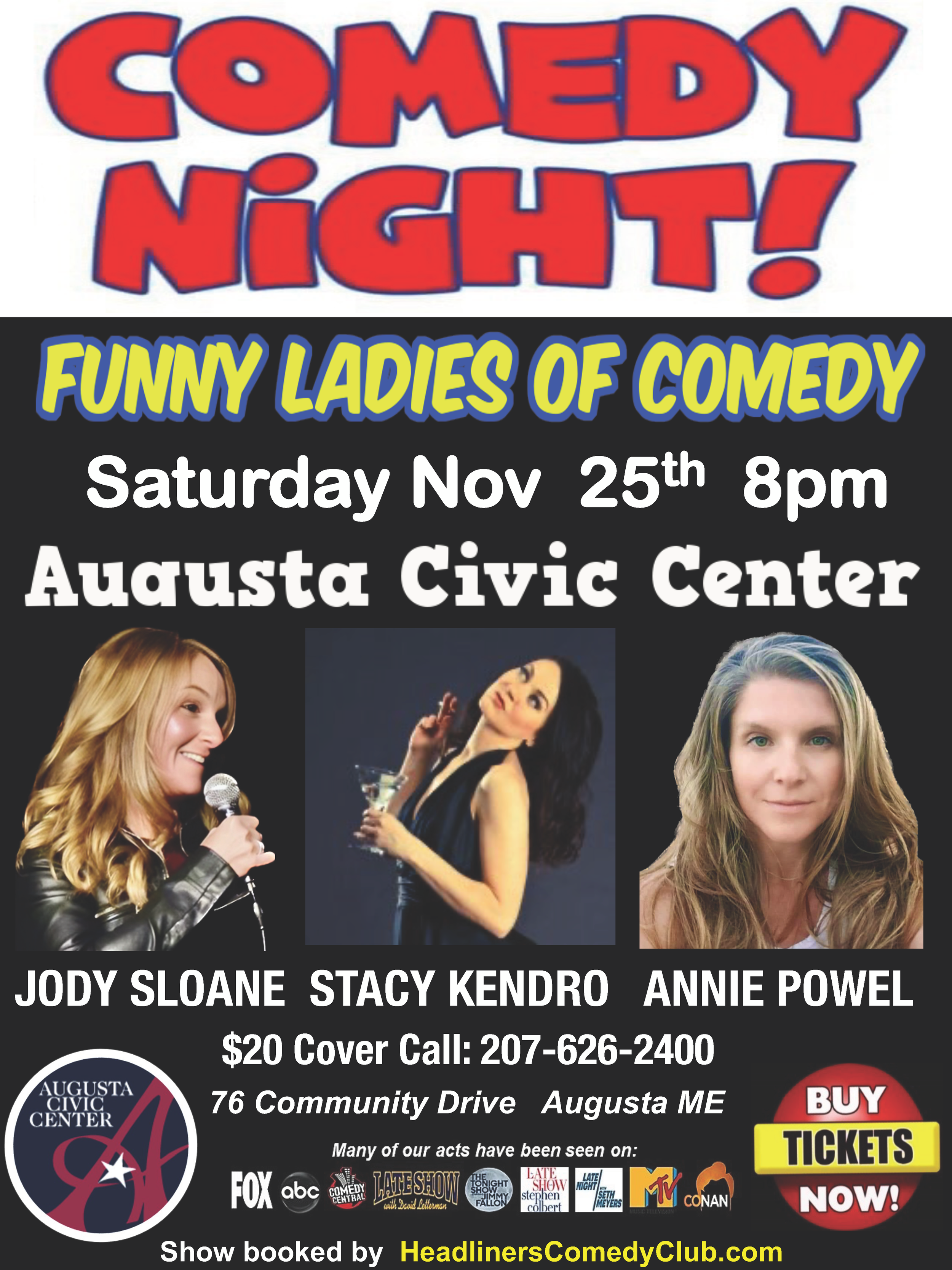LADIES OF BOSTON Comedy Tour: Jody Sloane, Stacy Kendro, & Annie Powel ...