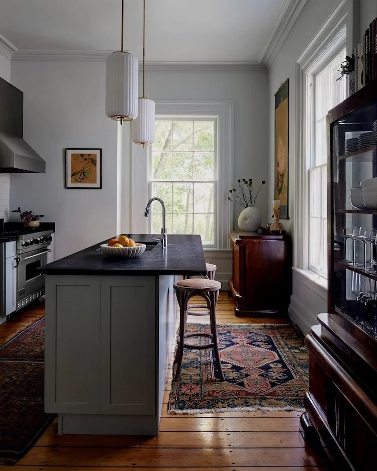 Yes, you should definitely put a vintage rug in your modern kitchen ...