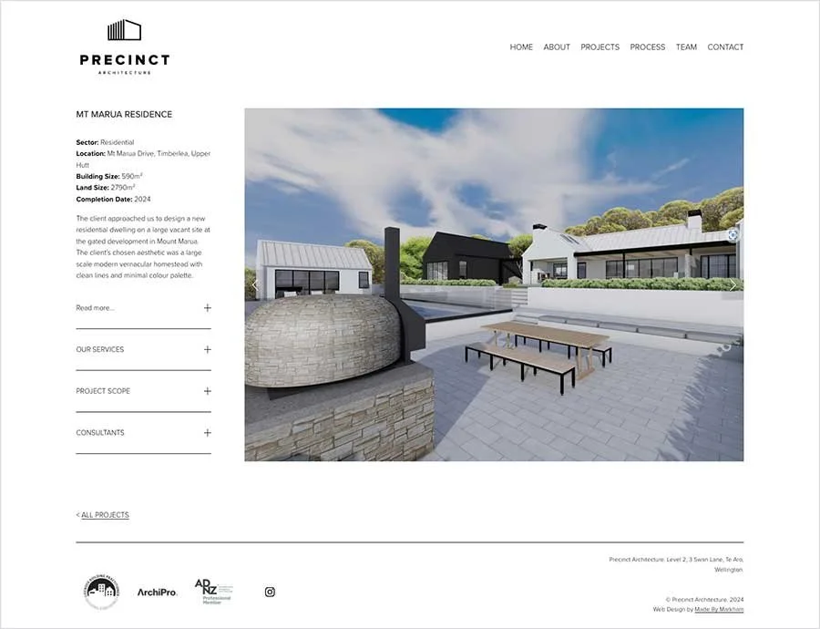 Precinct Architecture - Web Design — Squarespace Website Design NZ | Made by Markham