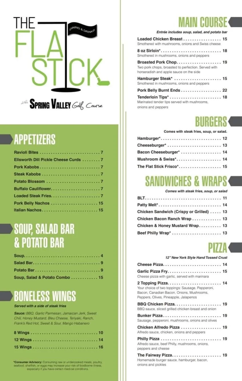 Flatstick Restaurant — Spring Valley Golf Course - Championship 18 Hole ...