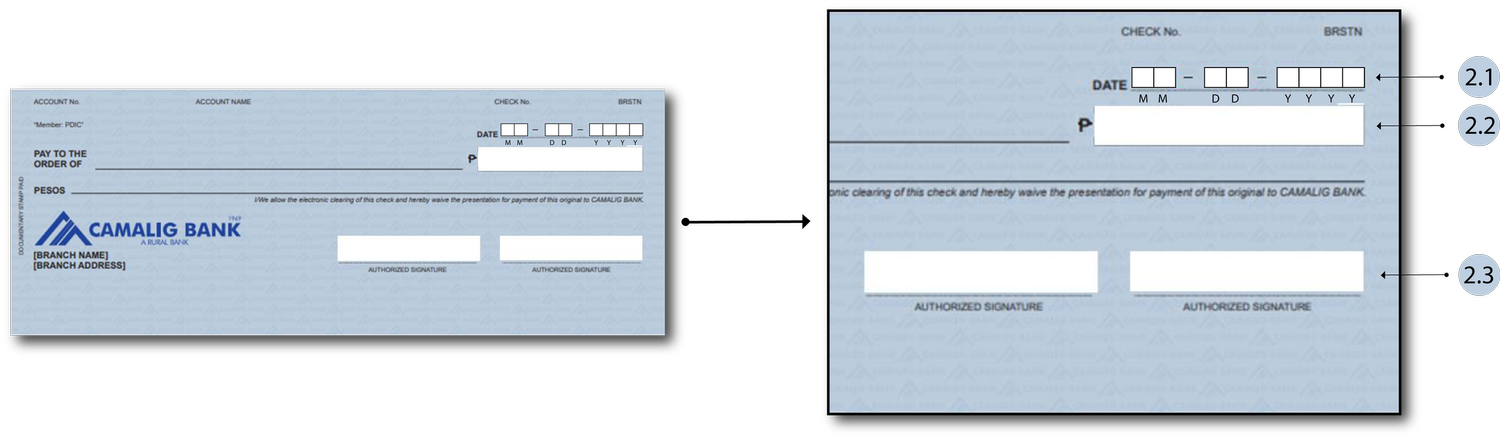 New Check Format — Camalig Bank