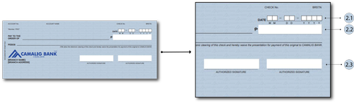 New Check Format — Camalig Bank