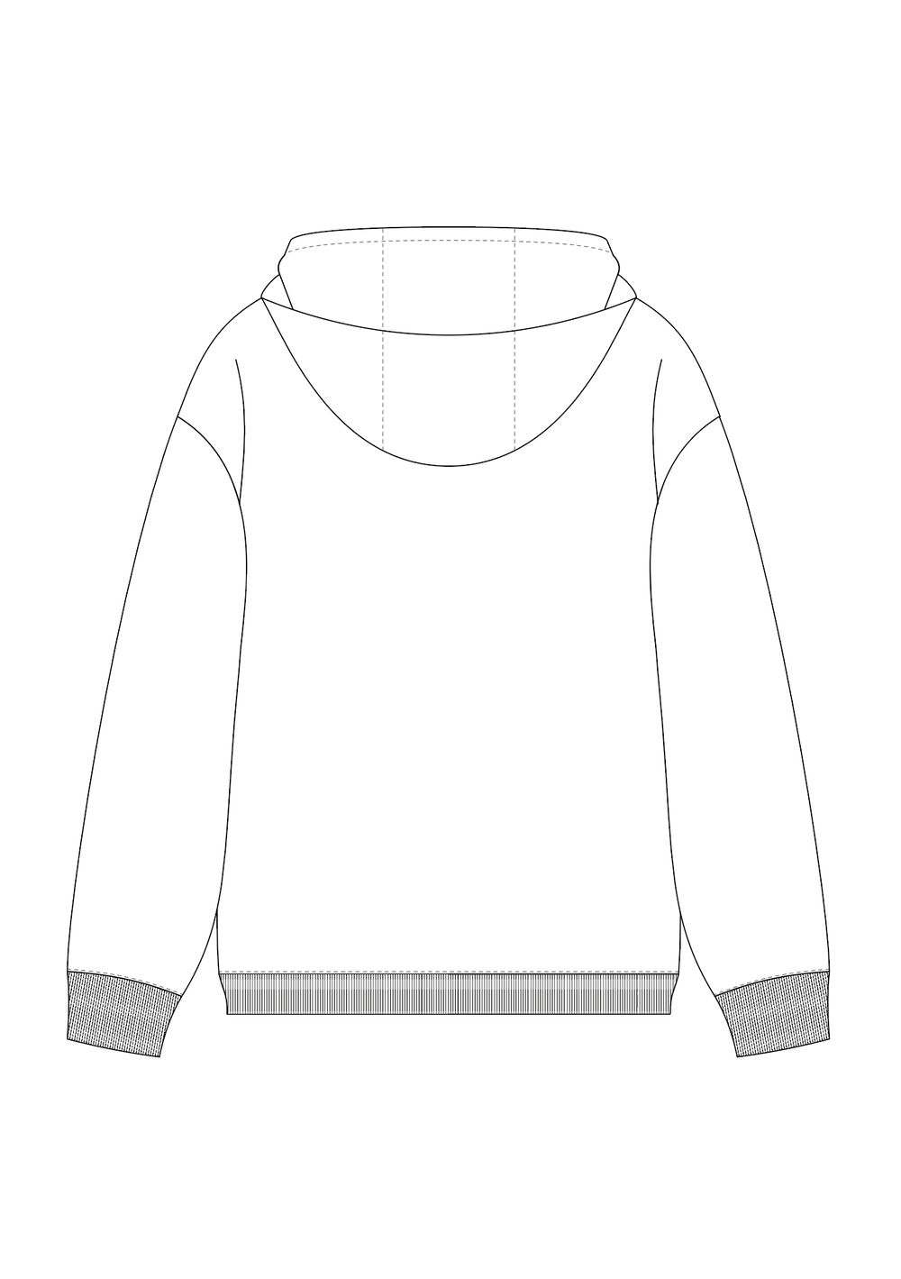 Cap with Face Covering - Front & Back Tech Flat — Apparel Database ...