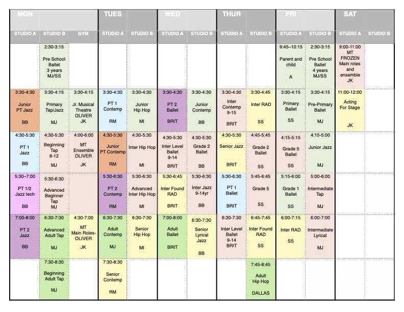 Schedule and Fees — Qualicum Beach School of Dance