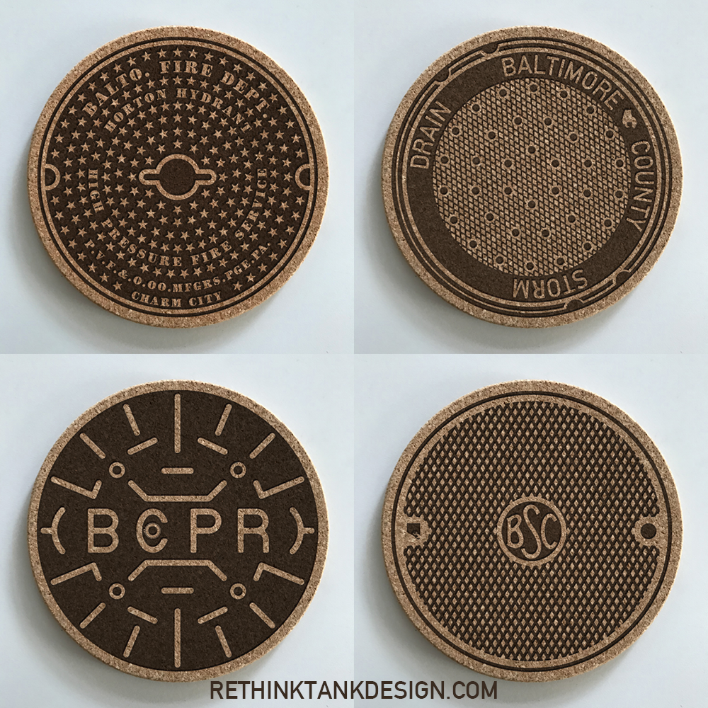 Mannhole Cover Coasters — TOMBINO