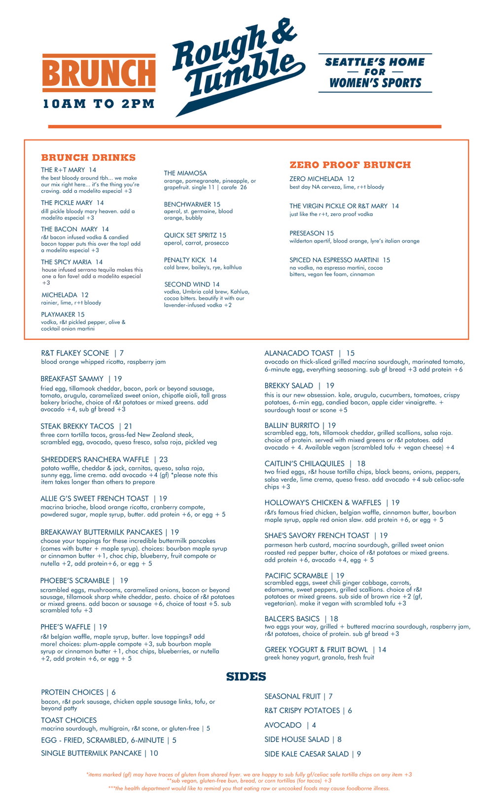 Food & Drink Menus, Delivery & Pickup — Rough & Tumble Pub Seattle ...