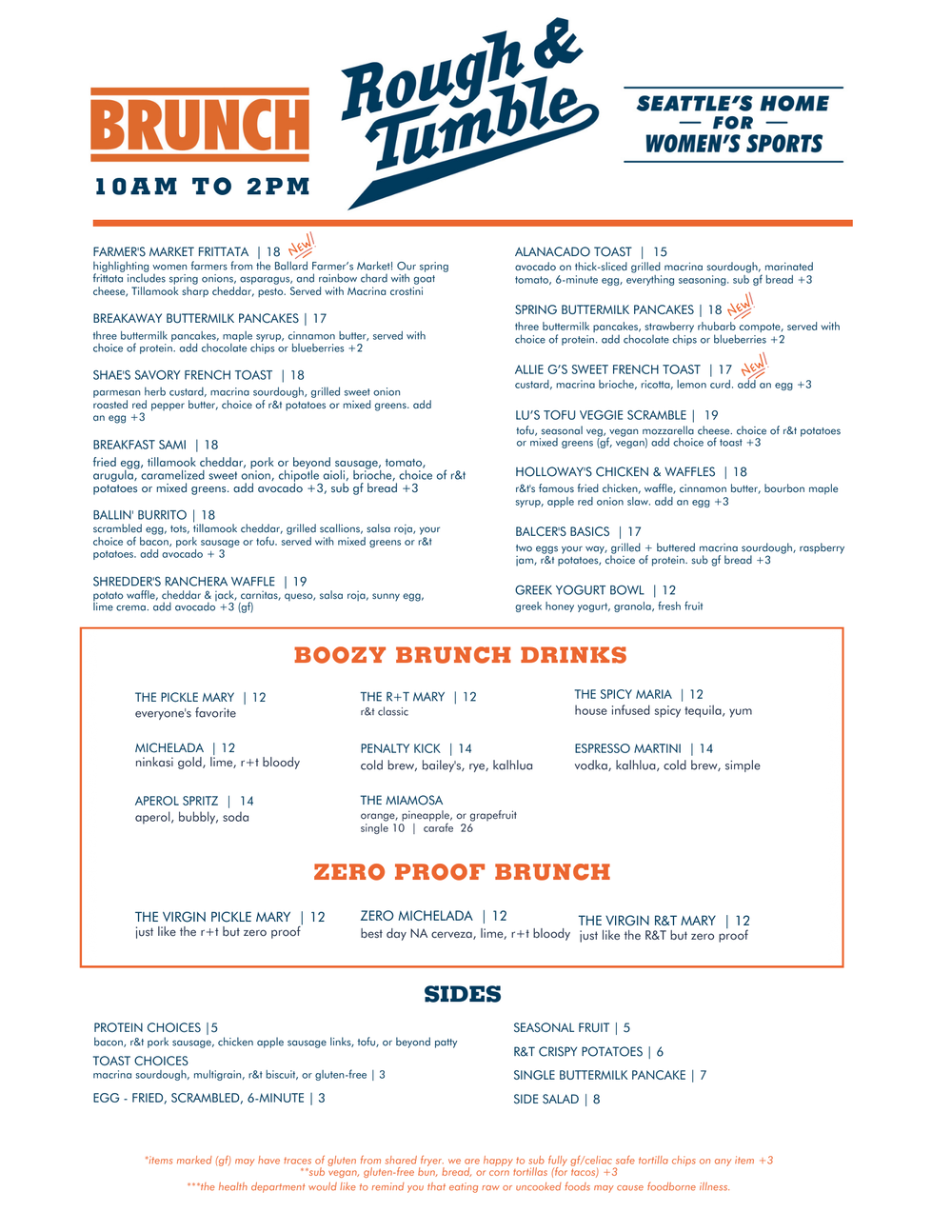 Brunch, Happy Hour, Late Night, Dinner & Drink Menus — Rough & Tumble