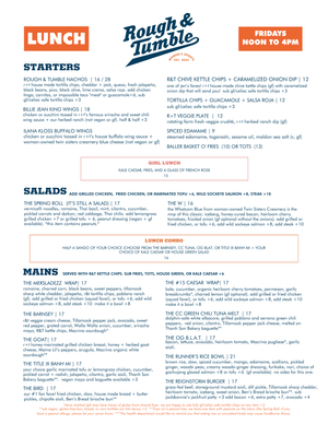 Food & Drink Menus, Delivery & Pickup — Rough & Tumble Pub Seattle ...