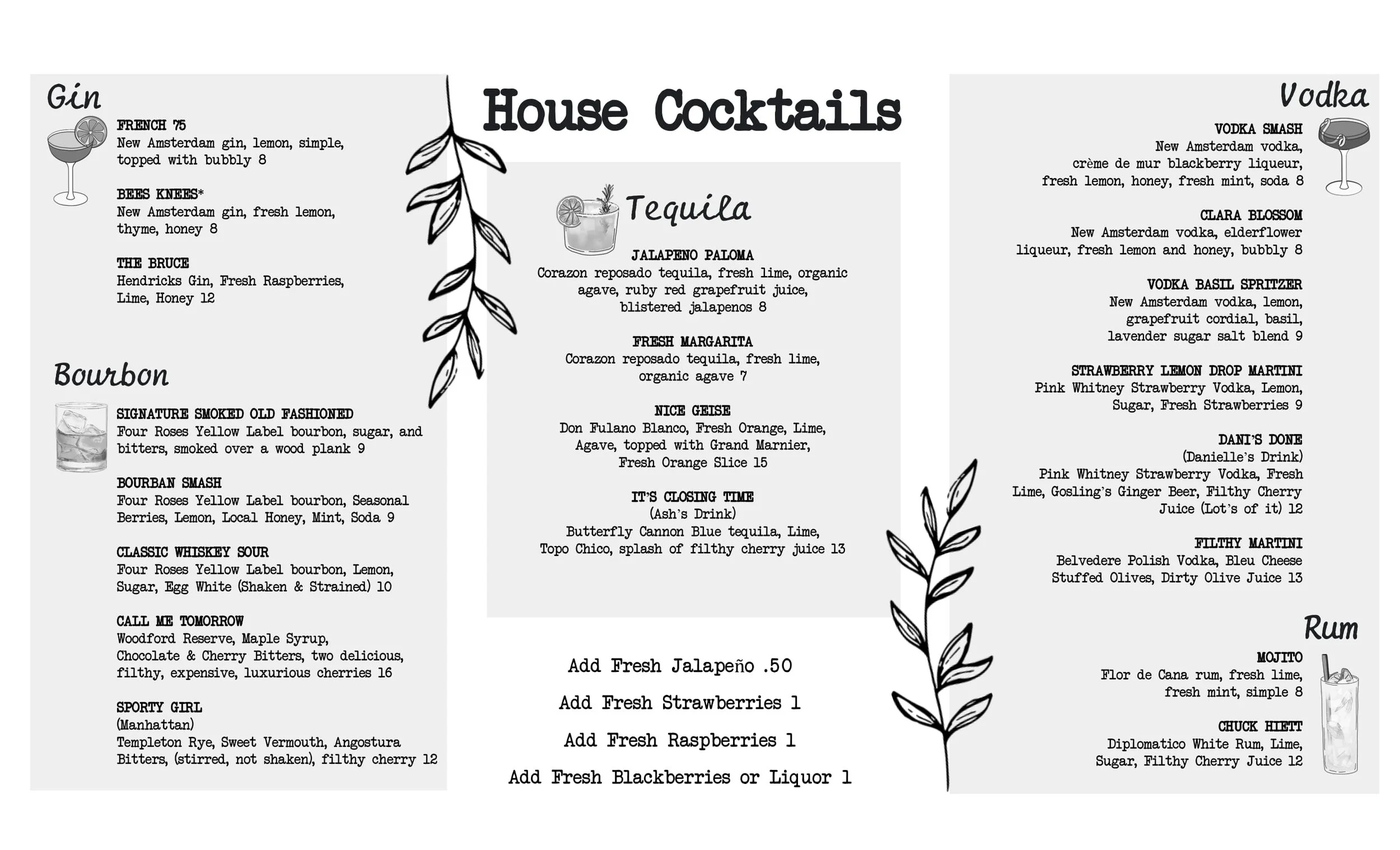 Menu — Bar515 Cocktails & Tapas