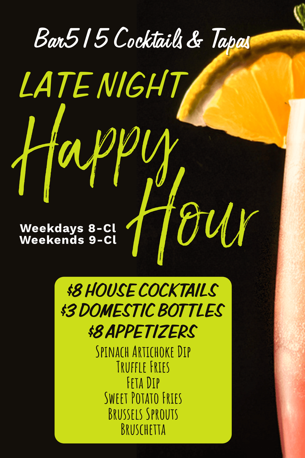 Entertainment — Bar515 Cocktails & Tapas