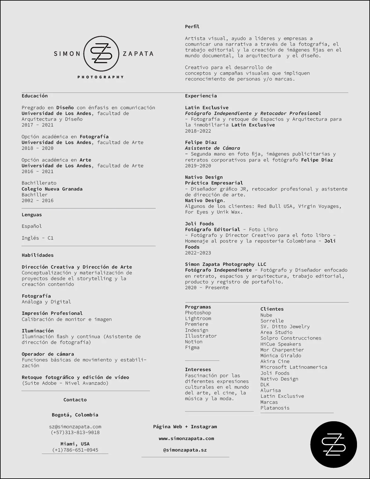 CV - Resume — Simon Zapata