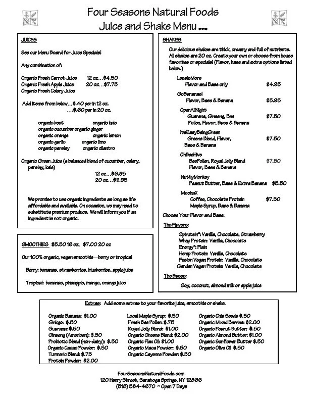 Menu 1 — Fourseasons