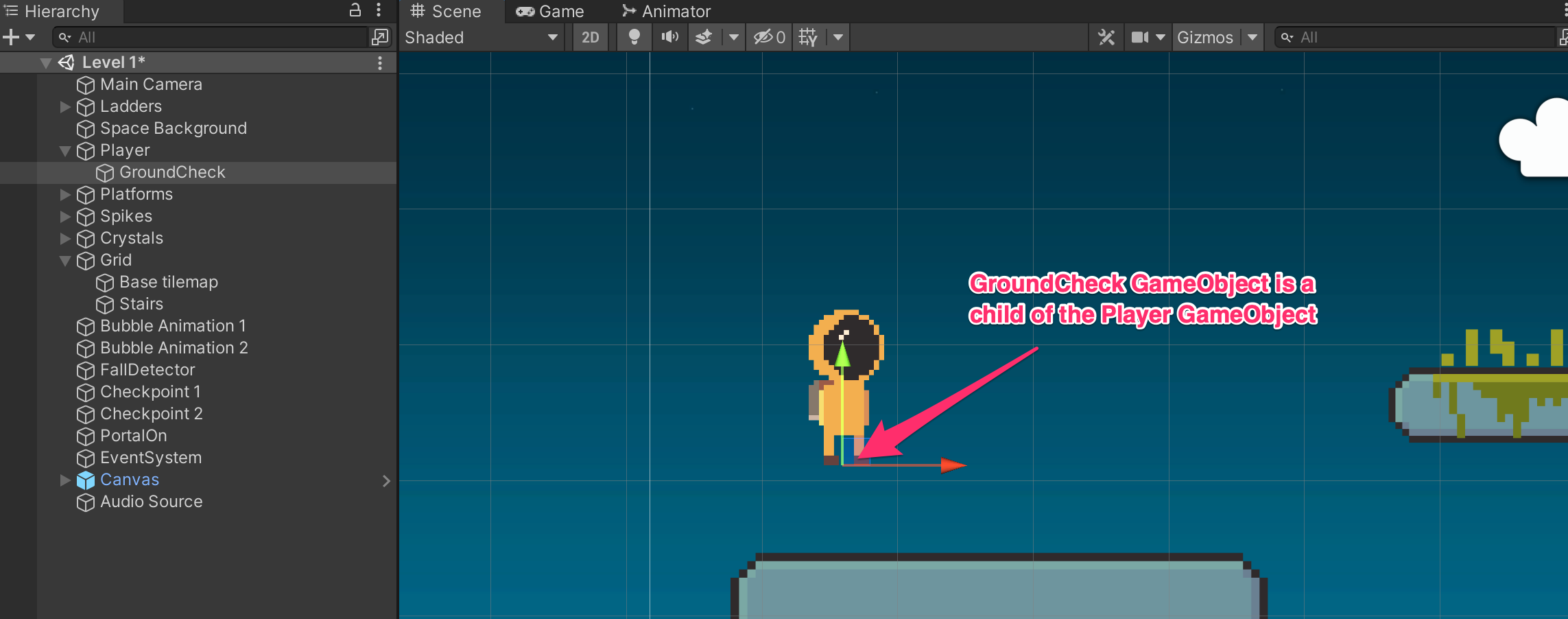 Making the player jump - with ground check — codemahal