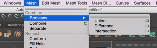 Boolean modelling in Maya — codemahal