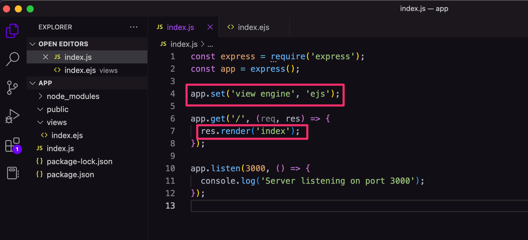 Using a view engine to render template files — codemahal