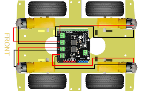 Build a 4WD car with Arduino Uno & DFRobot Quad Motor Driver — codemahal