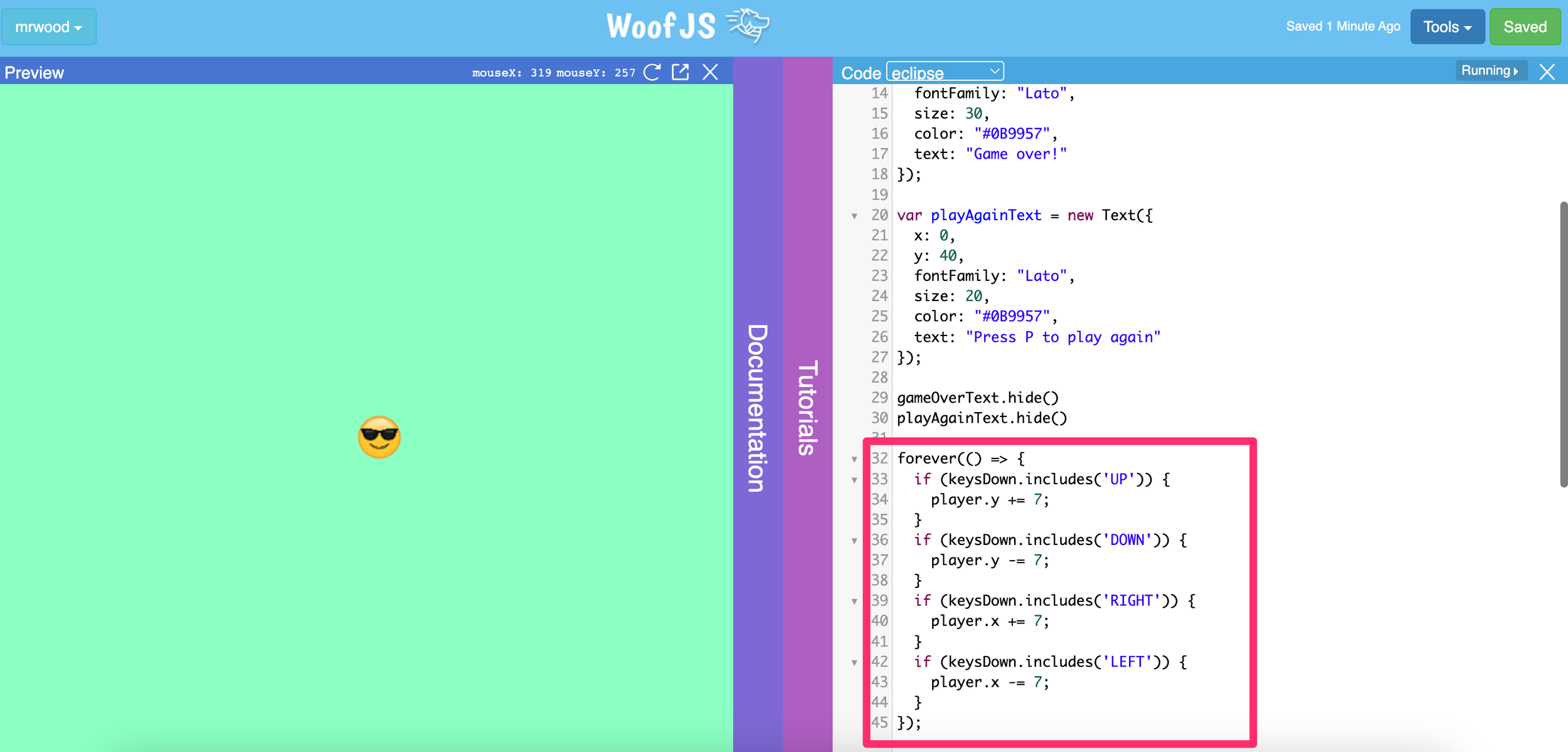 Create a survival game with WoofJS — codemahal