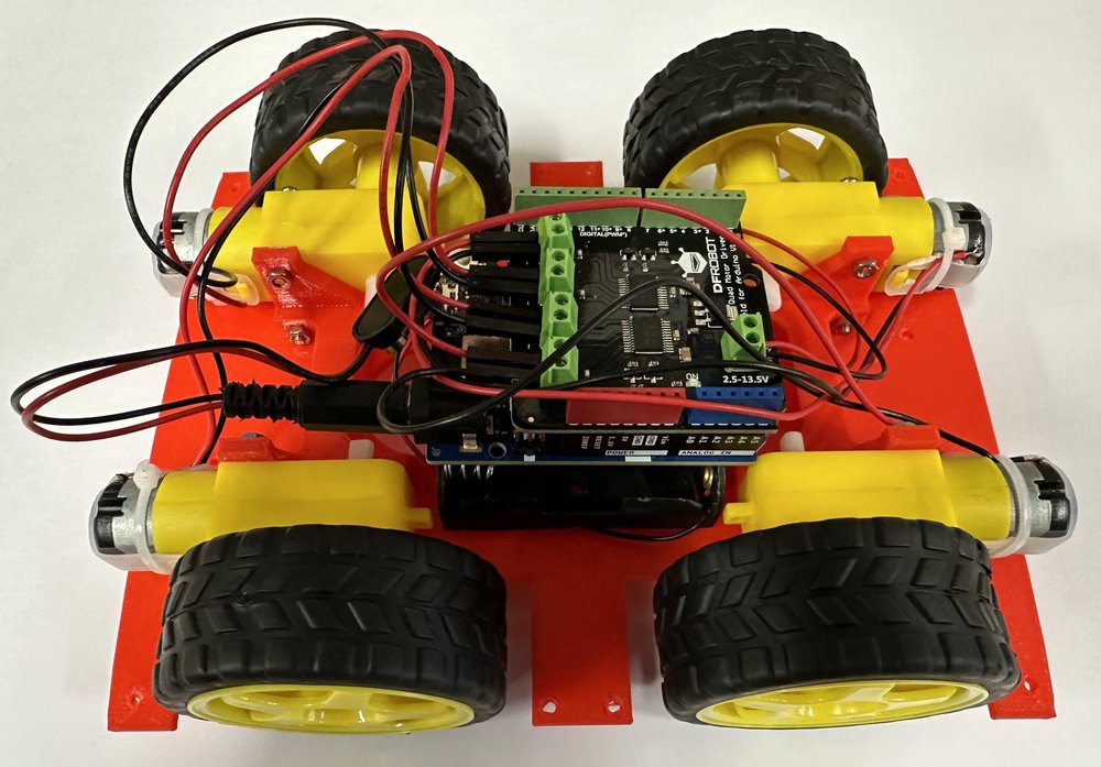 Build a 4WD car with Arduino Uno & DFRobot Quad Motor Driver — codemahal