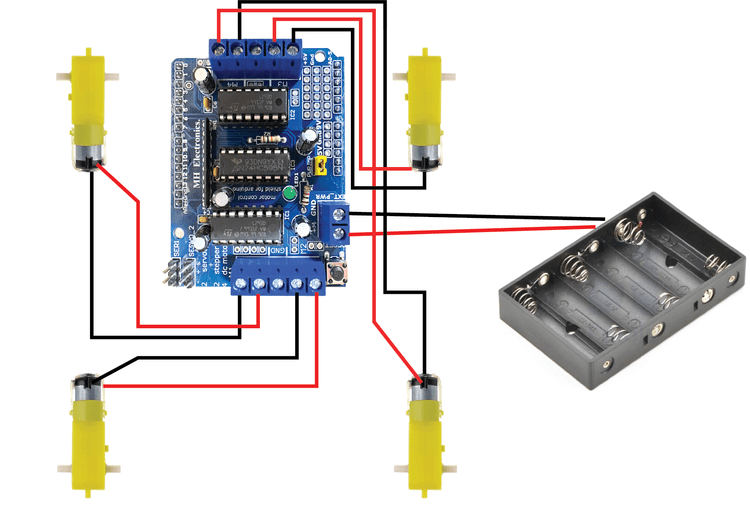 4WD car using L293D motor shield — codemahal