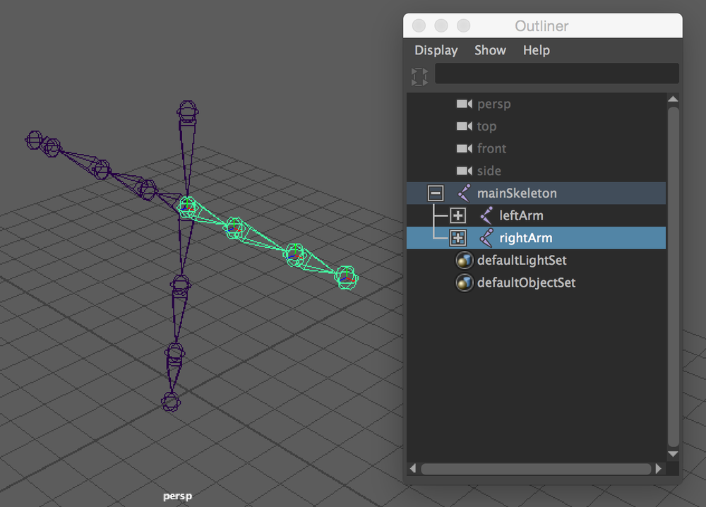 Connecting joints in Maya — codemahal