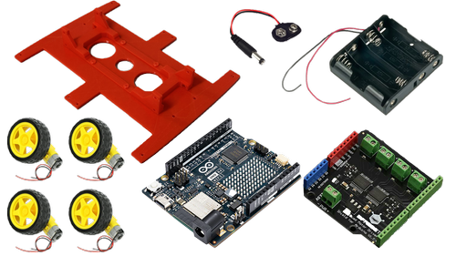 Build a 4WD car with Arduino Uno & DFRobot Quad Motor Driver — codemahal