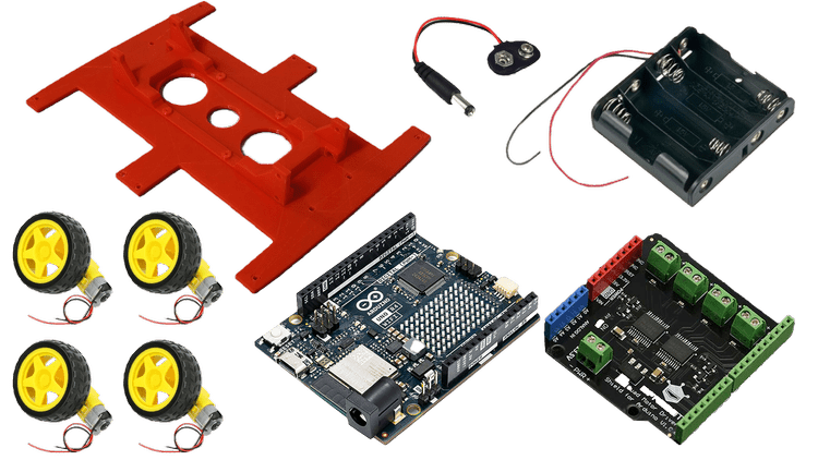 Build a 4WD car with Arduino Uno & DFRobot Quad Motor Driver — codemahal