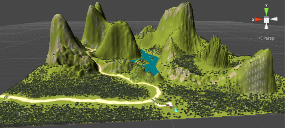 Adding terrain, trees and water to a 3D game — codemahal