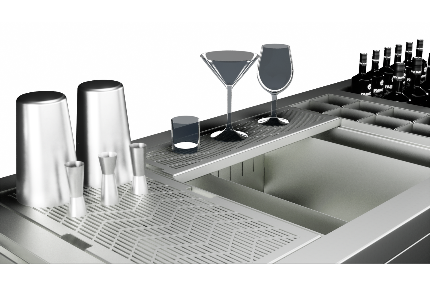 METROPOLIS Flushed Cocktail Station for 1 Bartender and Mixologist — AVINOX
