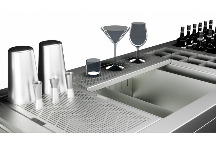 METROPOLIS Flushed Cocktail Station for 1 Bartender and Mixologist — AVINOX