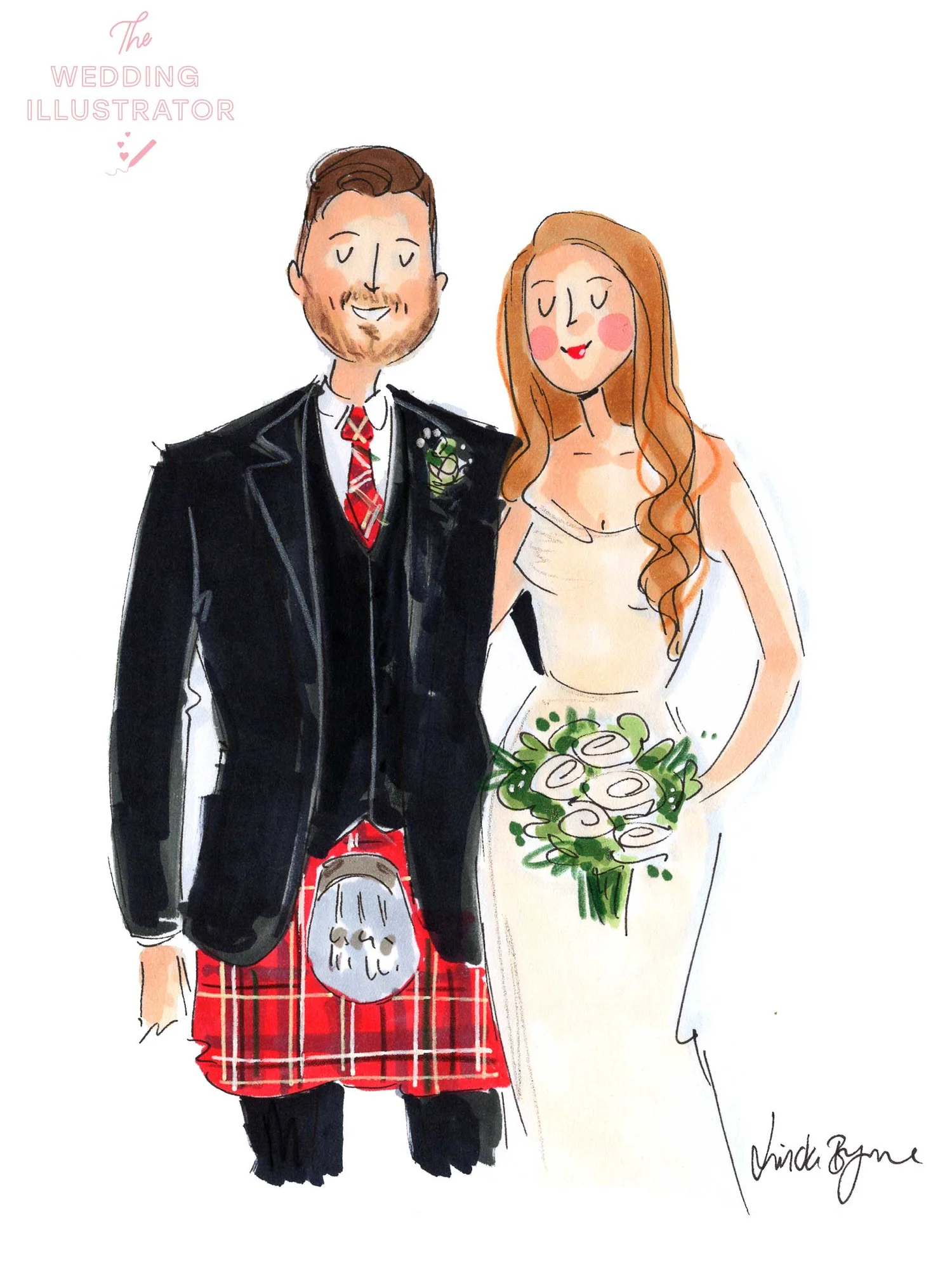 Custom illustrated wedding artwork & portraits | The Wedding ...