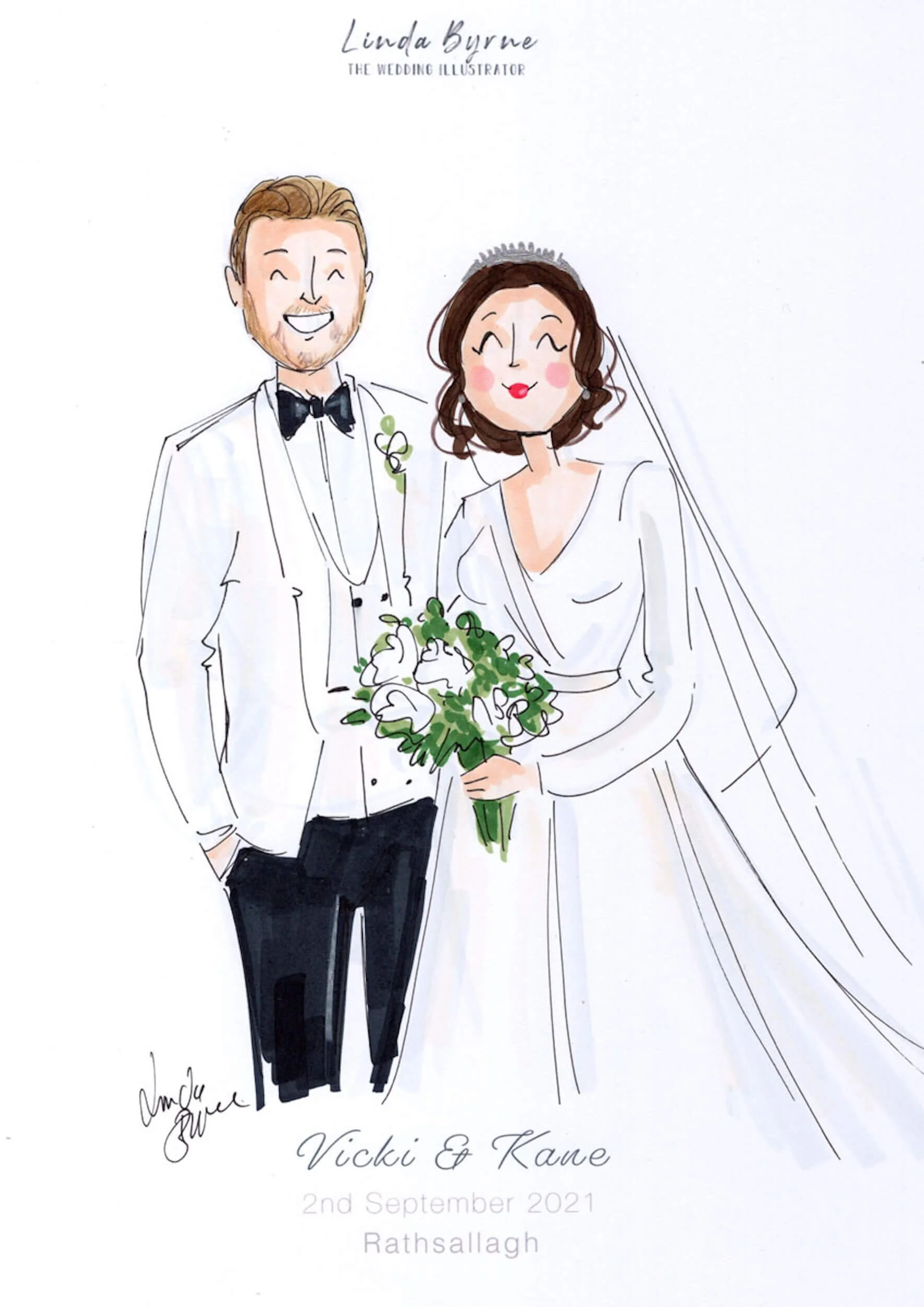 Custom illustrated wedding artwork & portraits | The Wedding ...