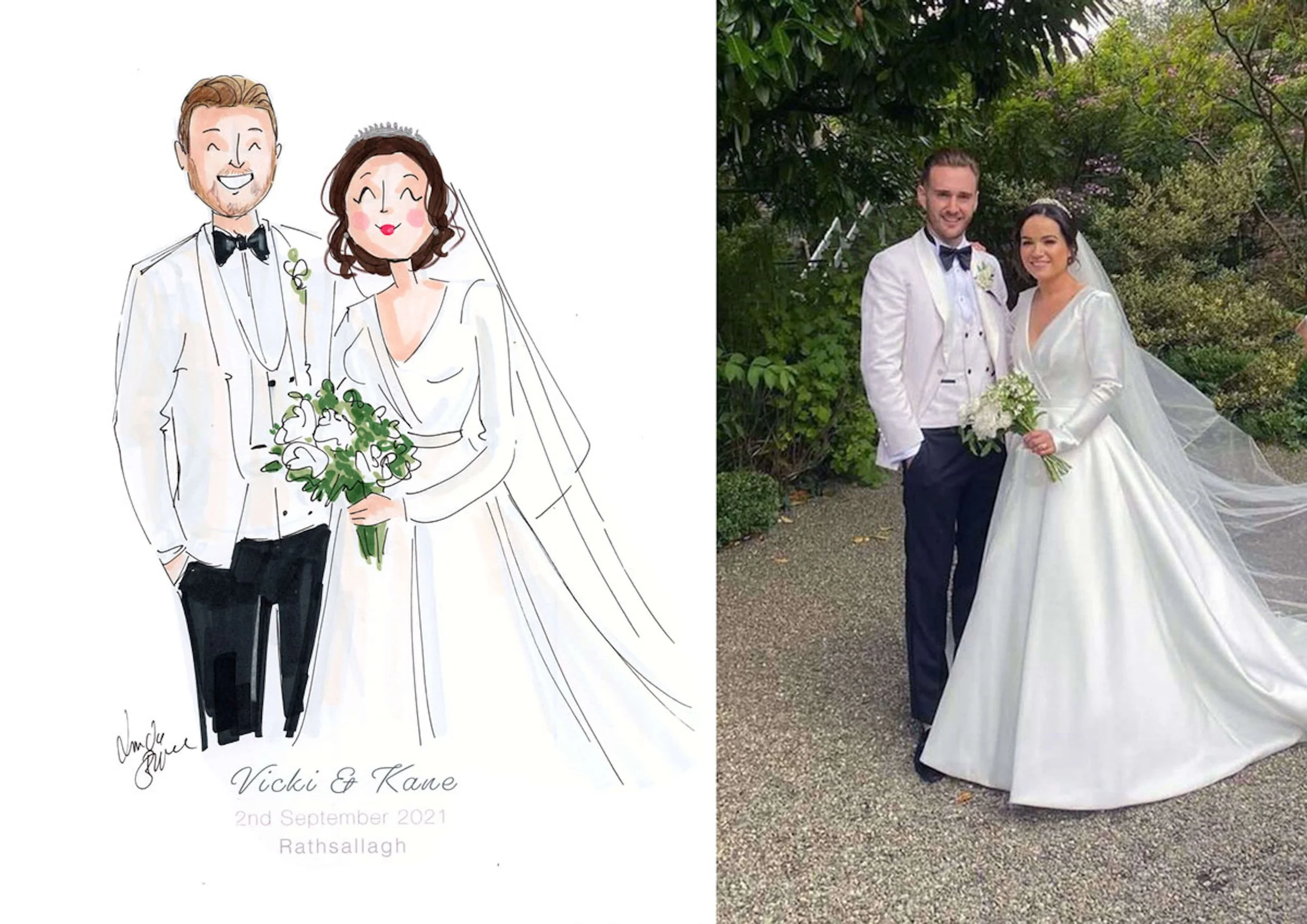 Custom illustrated wedding artwork & portraits | The Wedding ...