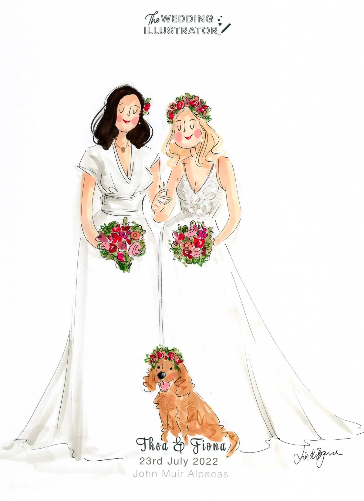 Custom illustrated wedding artwork & portraits | The Wedding ...