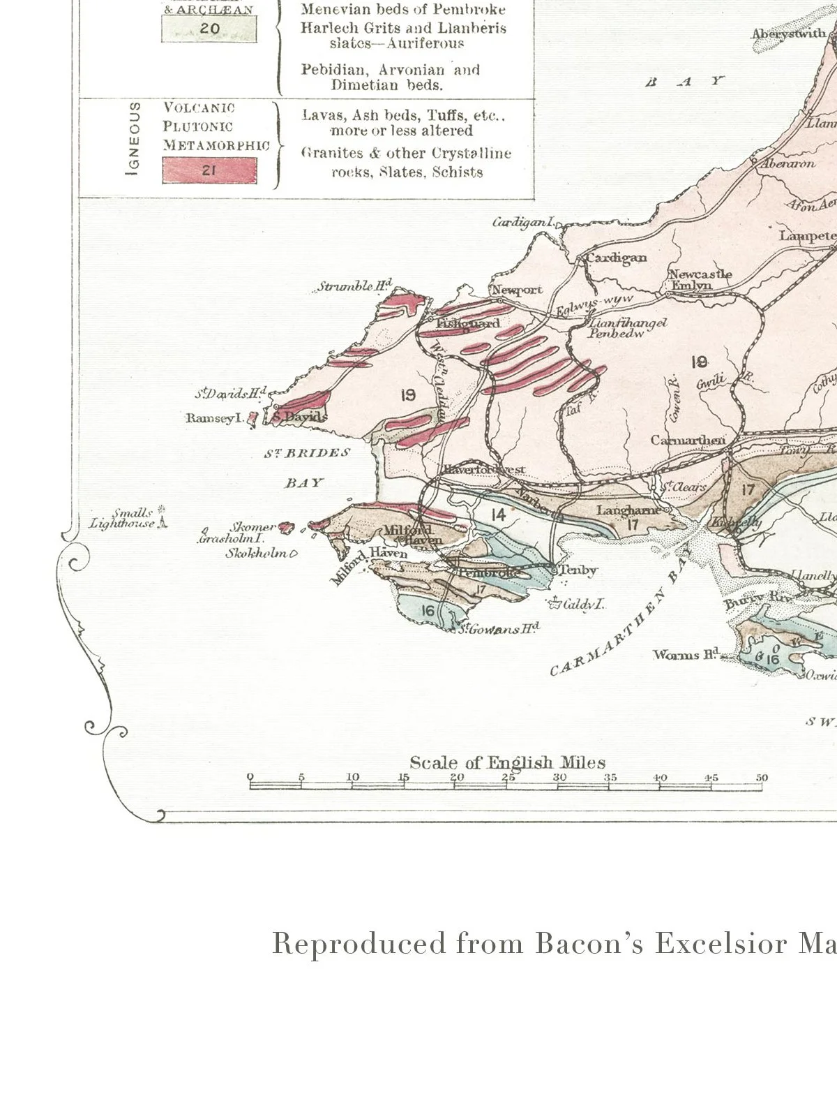 A reproduction of an 1888 vintage map of Fishguard and Lower Town ...