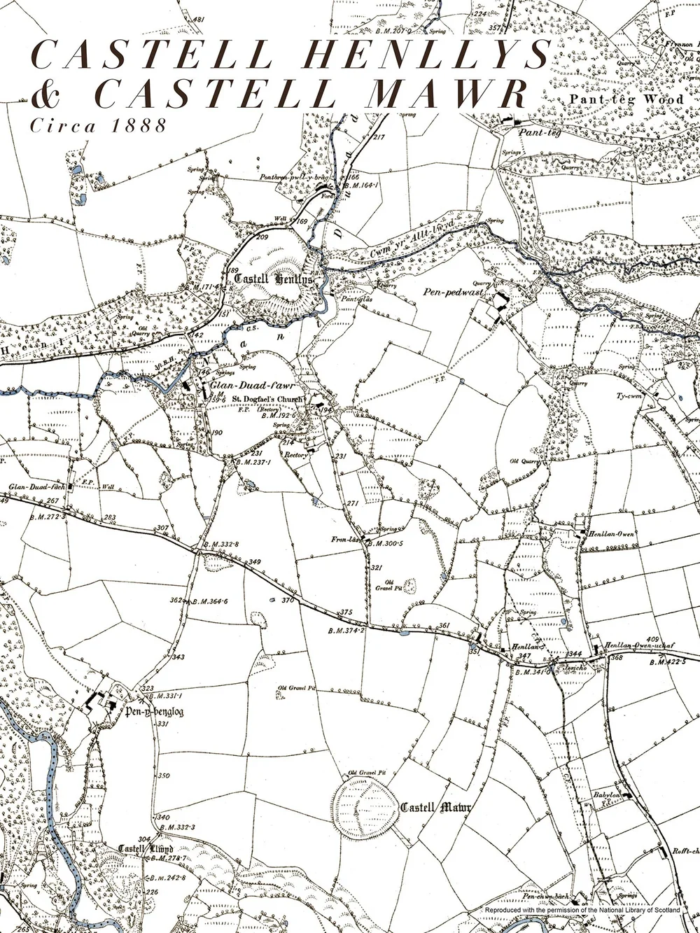A reproduction vintage map covering Gwbert, Cardigan, St Dogmaels and ...