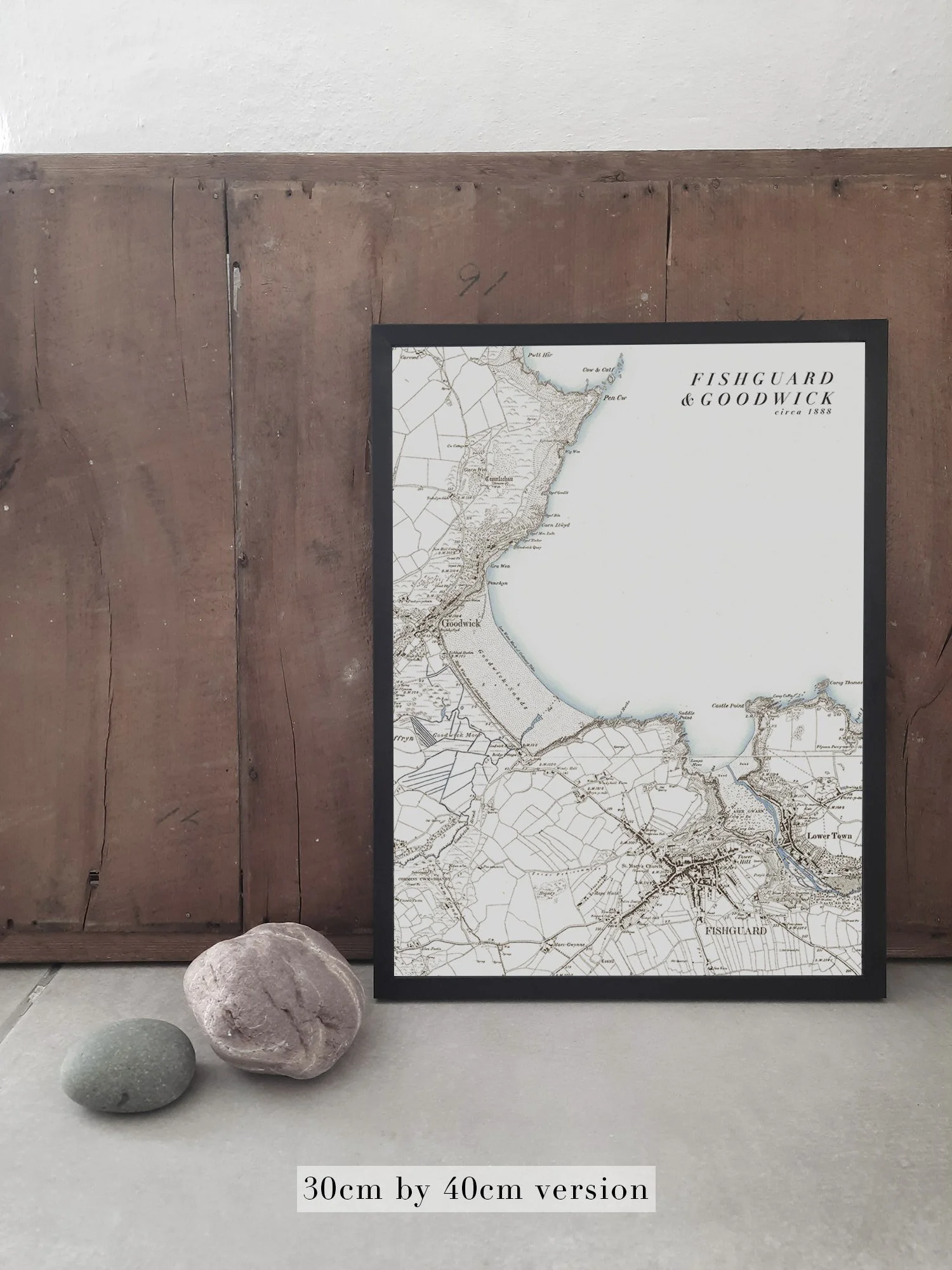 A reproduction print taken from an 1888 vintage map of Wolfcastle in ...
