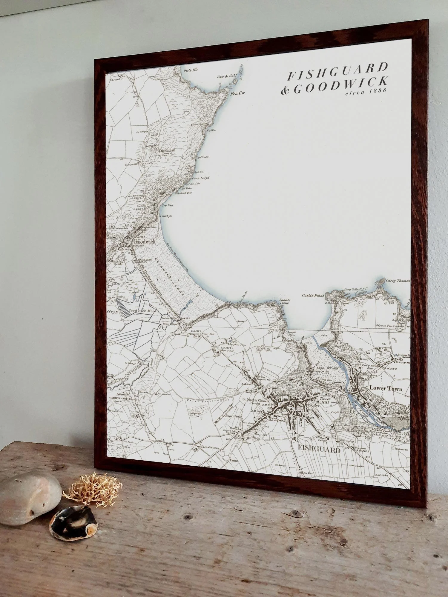A reproduction print taken from an 1888 vintage map of Wolfcastle in ...
