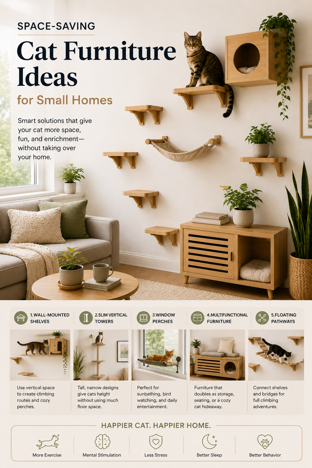 Best Space-Saving Cat Furniture Ideas for Small Homes | Custom Reptile ...