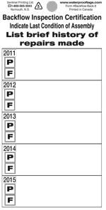 Two Sided Backflow Tags — Waterproof Tags