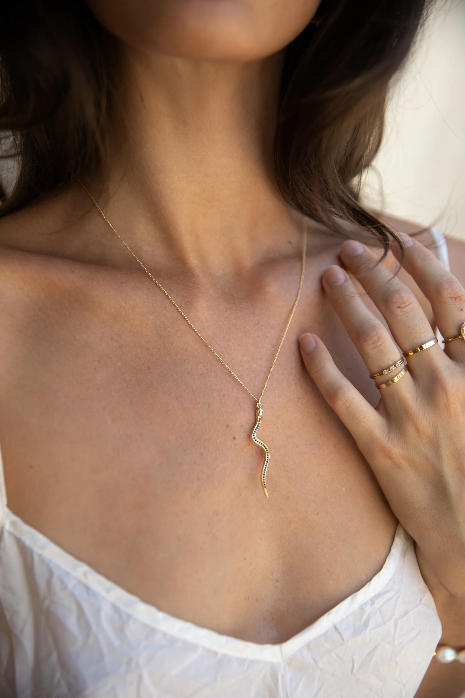 Tiny Cross and Charm Necklace — Tommassini Jewelry