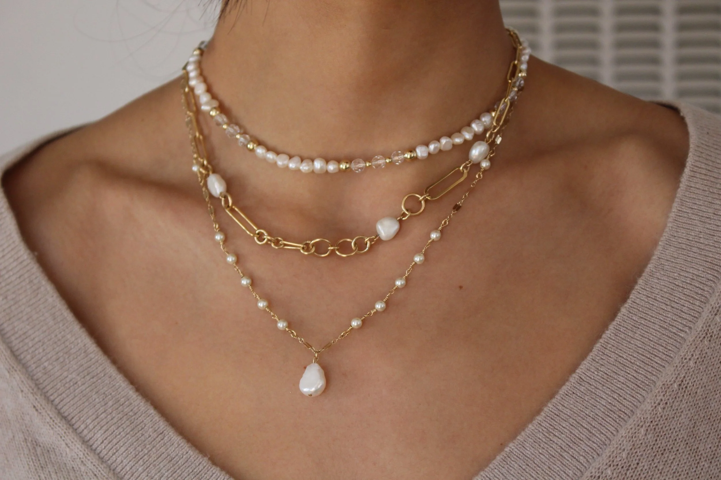 Triple Strand Lariat Necklace — Tommassini Jewelry