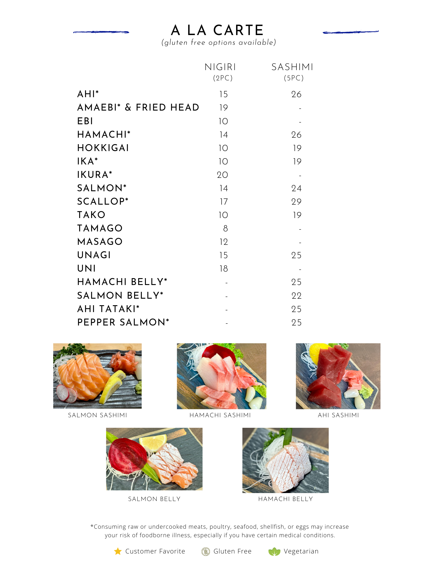 Main Menu — Sushi Spot Waikiki