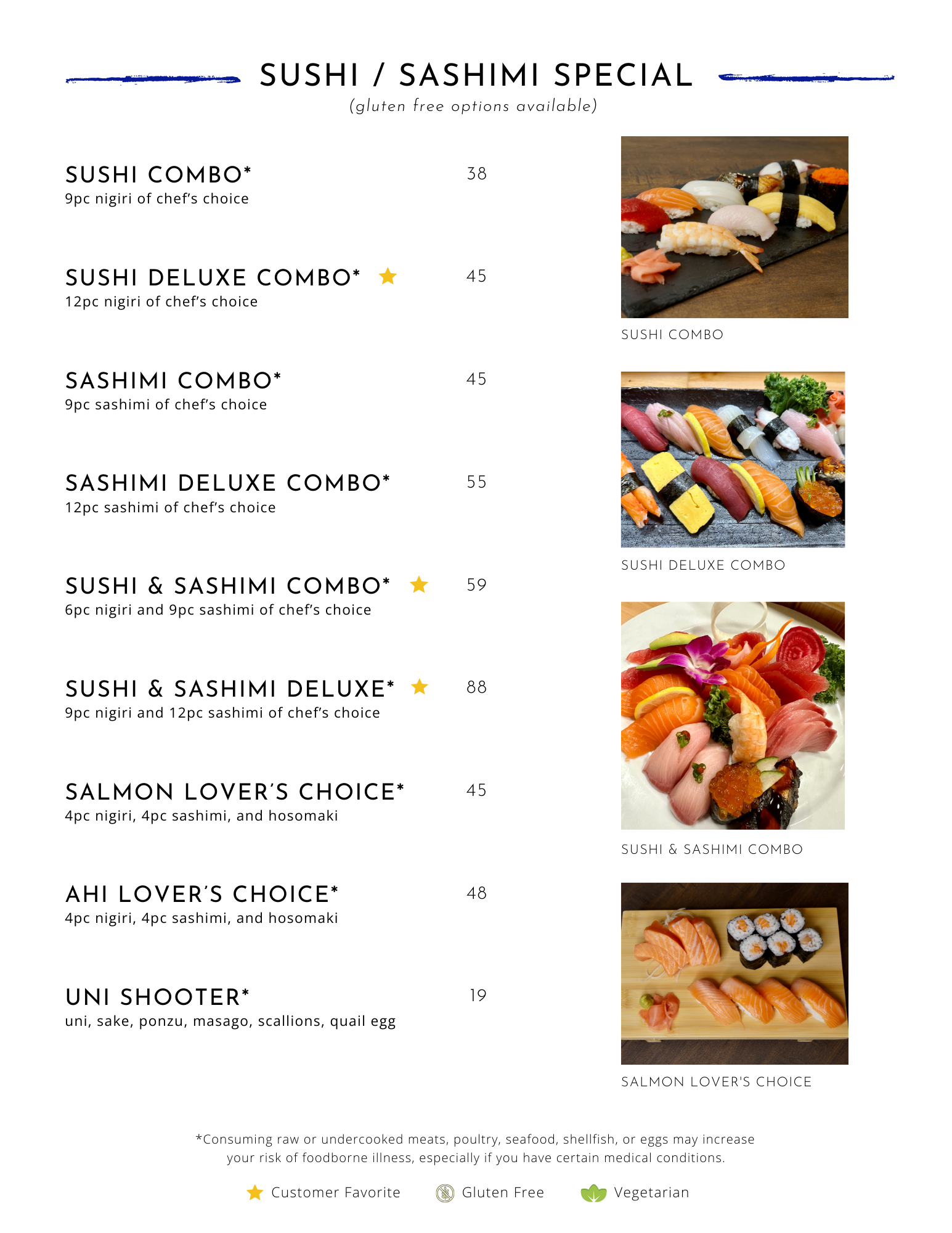 Main Menu — Sushi Spot Waikiki