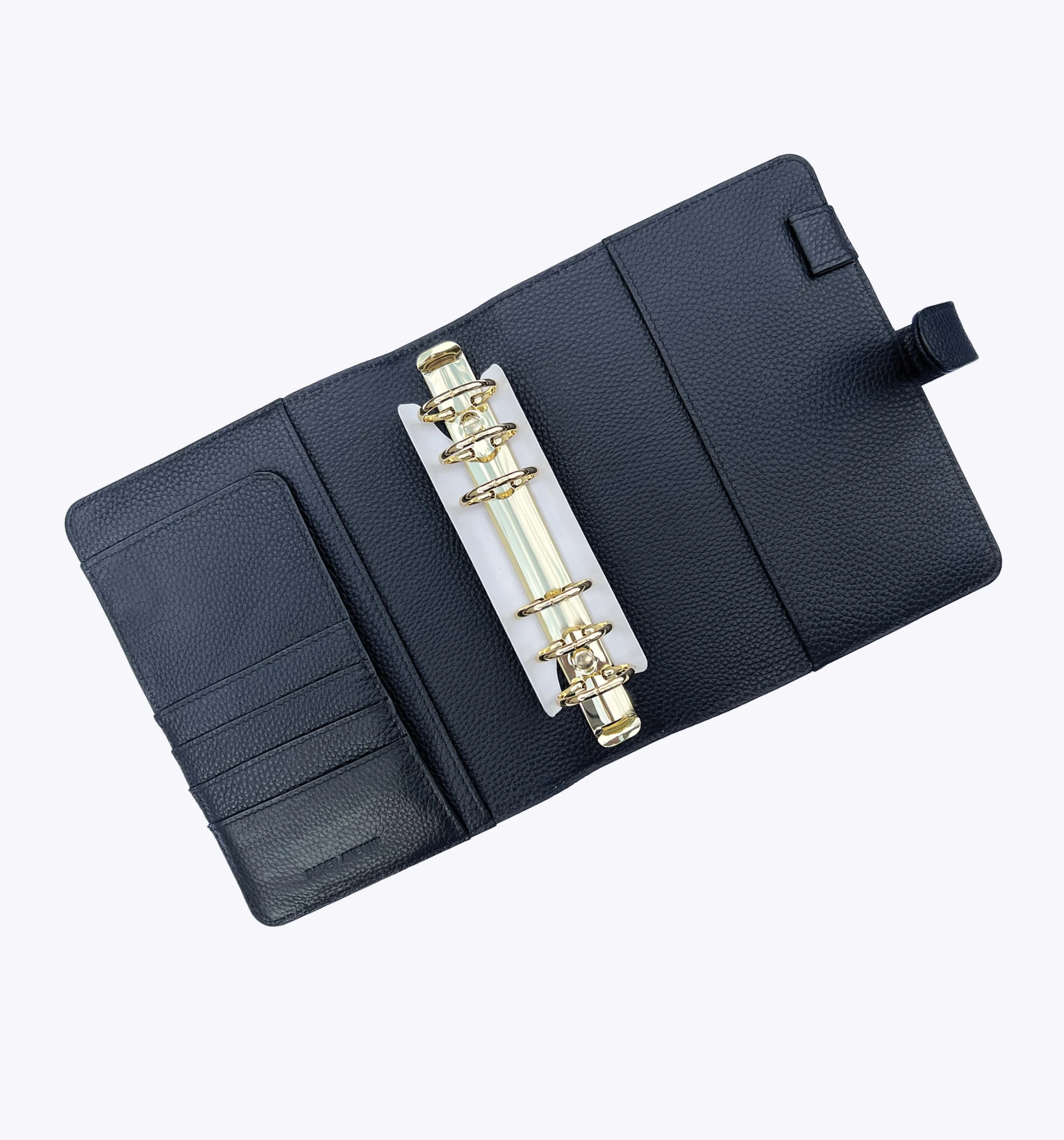 Personal Wide Leather Agenda | 6-Ring Gold — Paper Avenue